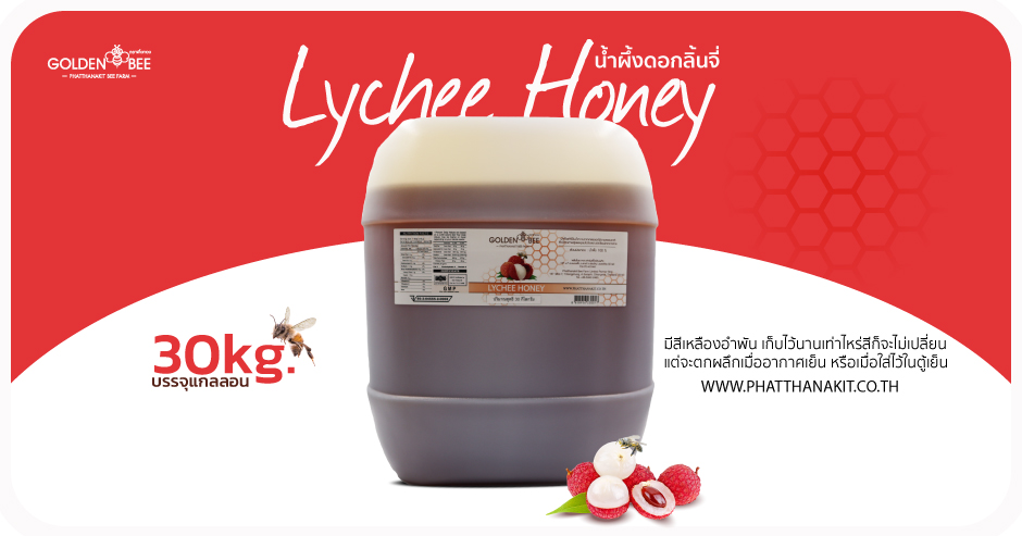 น้ำผึ้งดอกลิ้นจี่ 30 kg. บรรจุแกลลอน Lychee Honey